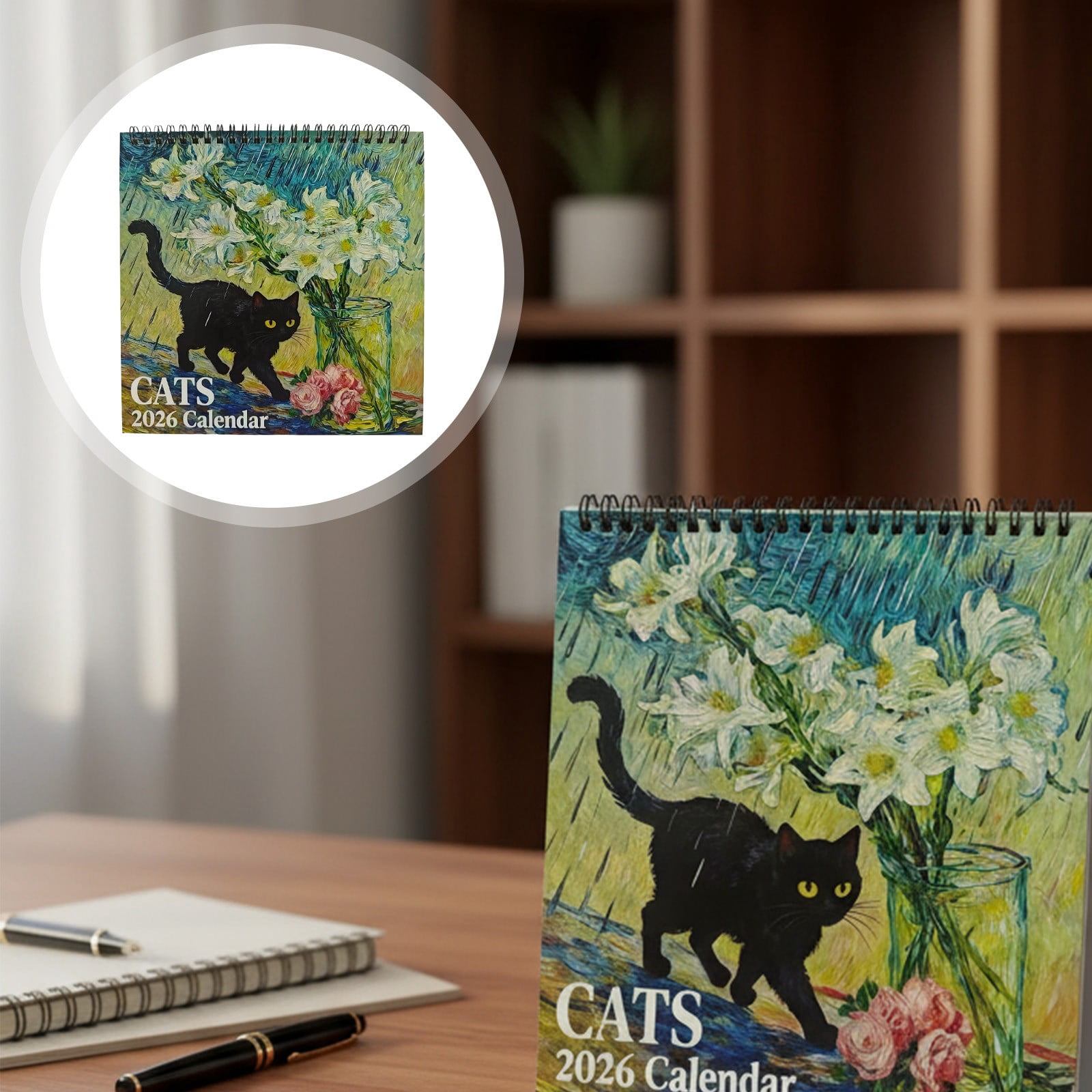 Cats in Famous Paintings Calendar 2026,Funny Renaissance Cat Wall ...