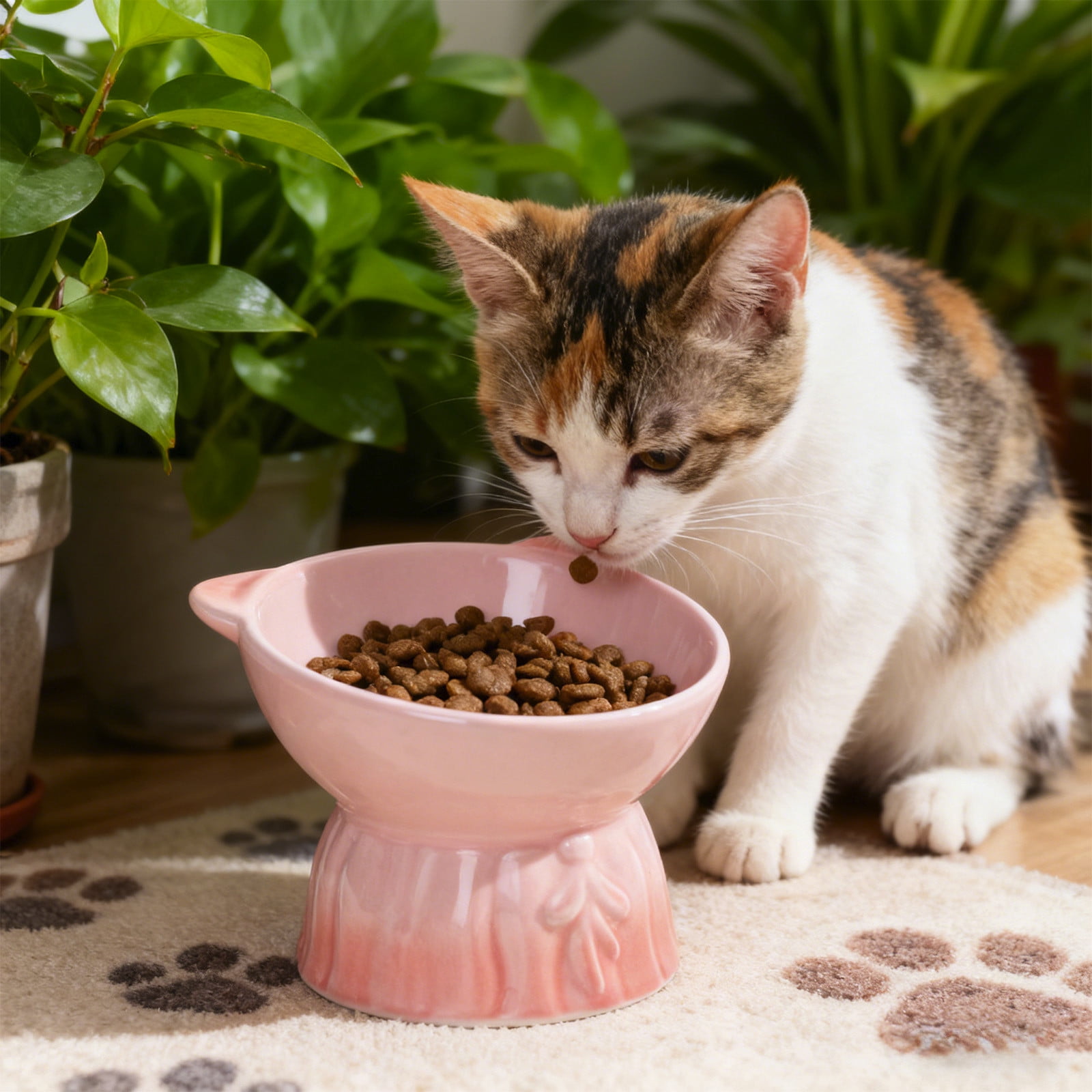 Cats Food Bowl Large Capacity Pet Food Bowl Cute Drinking Bowl For Cats ...