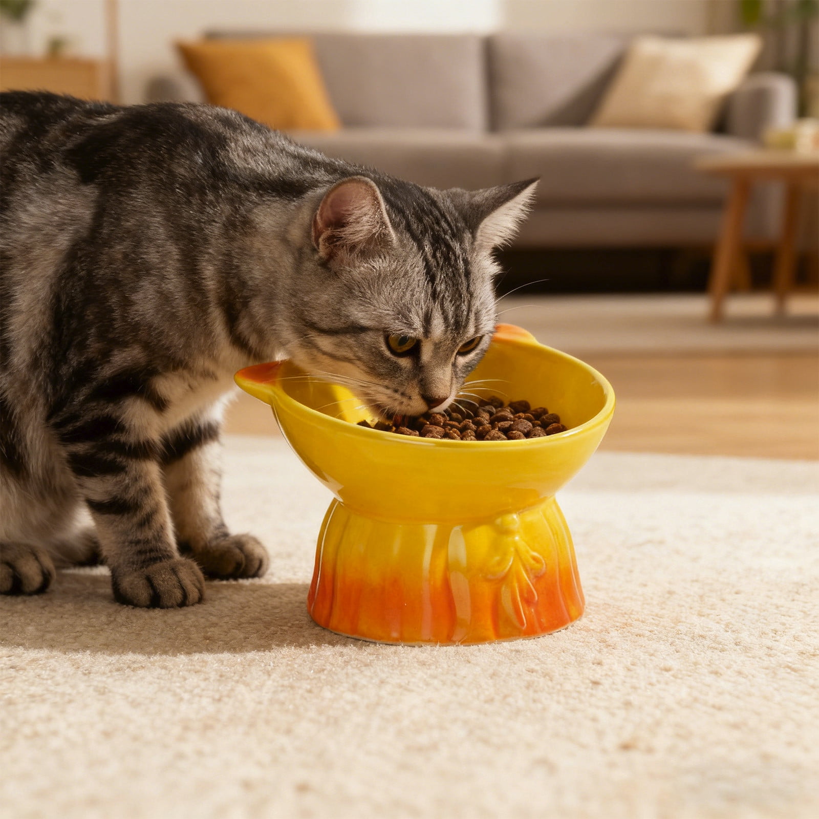 Cats Food Bowl Large Capacity Pet Food Bowl Cute Drinking Bowl For Cats ...