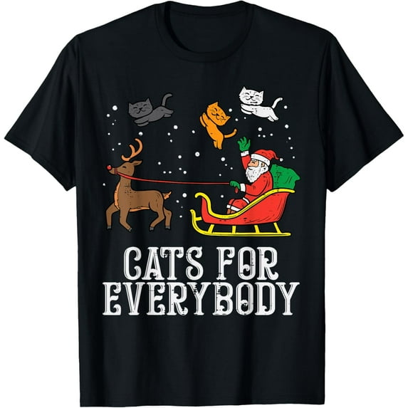 Cats For Everybody Christmas Funny Xmas Women Santa T-Shirt - Walmart.com