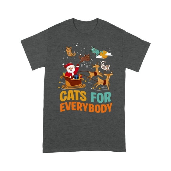 Cats For Everybody Christmas Santa Family Celebration Unisex Standard T ...