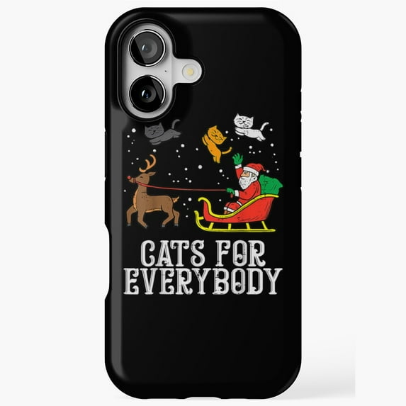 Cats For Everybody Funny Holiday Pajamas Case iPhone 17 16 15 14 13 12 ...