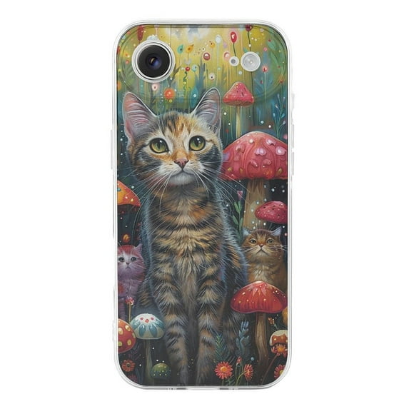 Cats Funny Party Games Psychedelic Transparent TPU Case for iPhone 17 ...