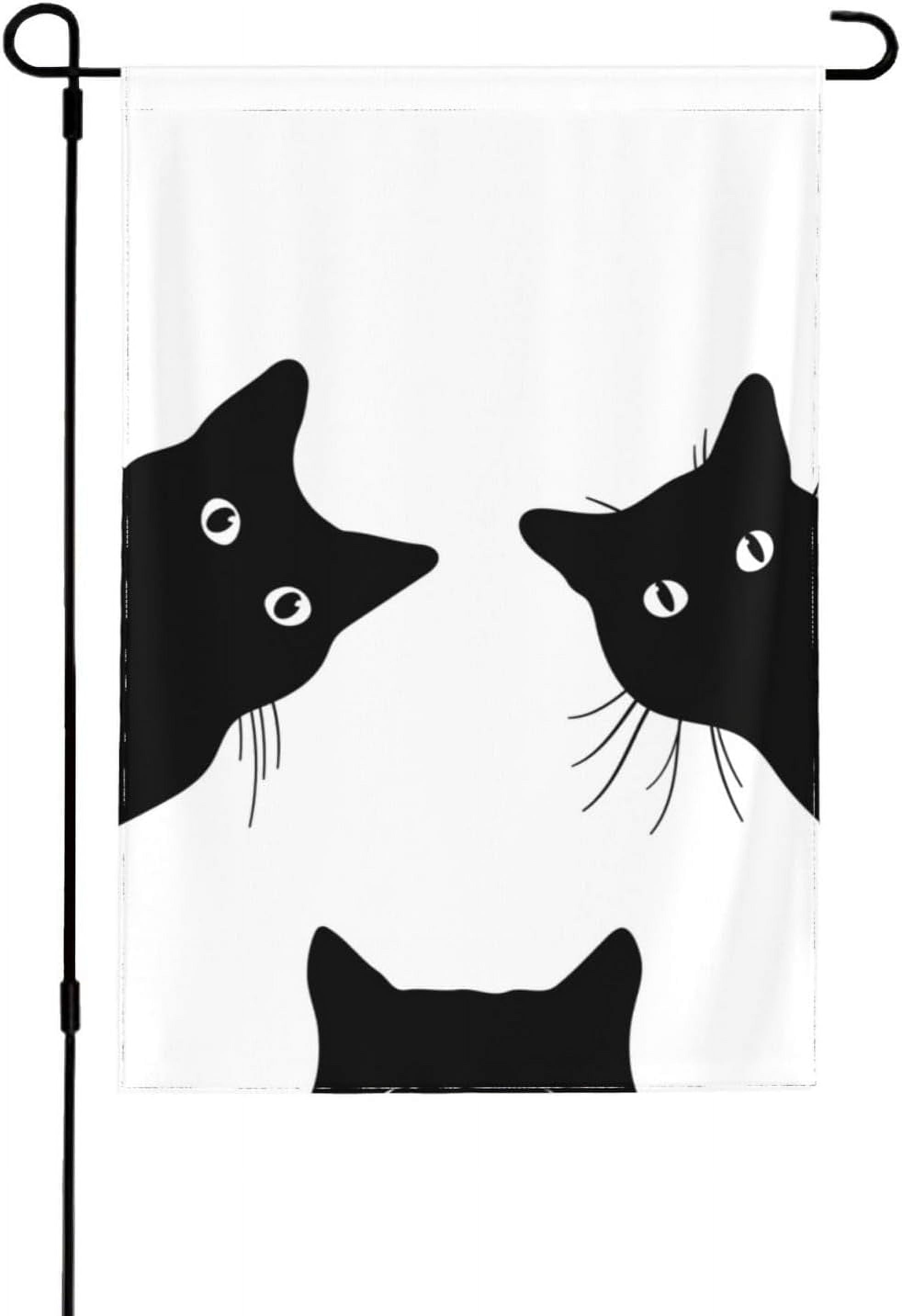 Cats Garden Flag Vertical 12x18 Inch Small Black Cat Yard Flag Yard ...