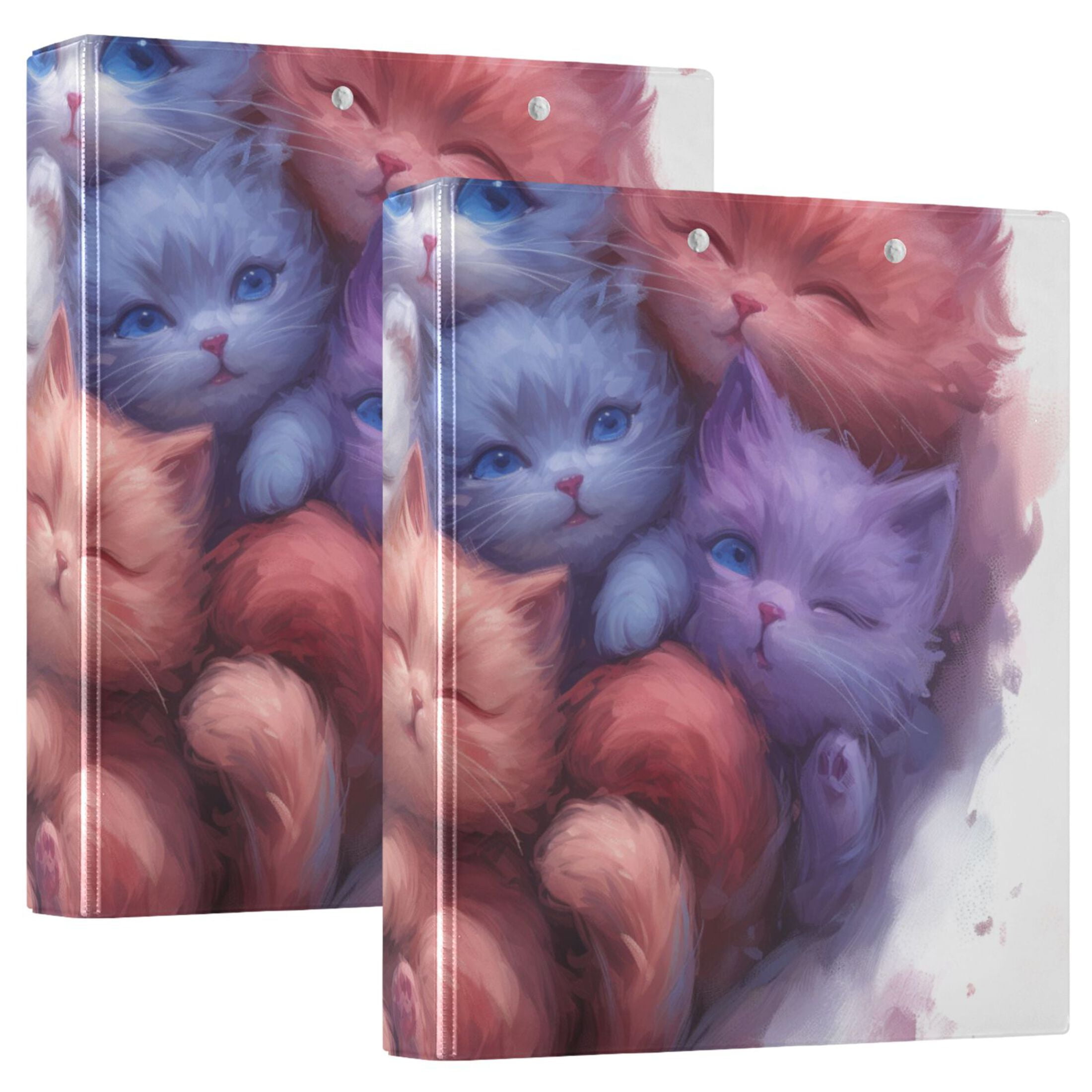 Cats Hearts 3 Ring Binders 1.5 inch Hardcover File Folders with ...