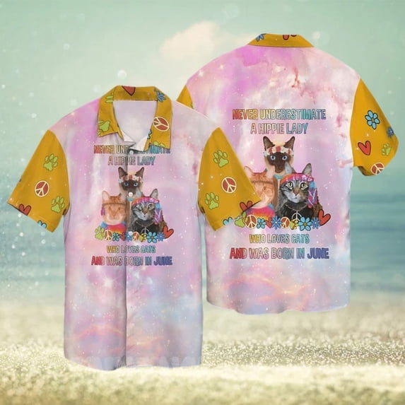 Cats Hippie Never Underesttimate A Hippie Lady Who Loves Cat - Walmart.com