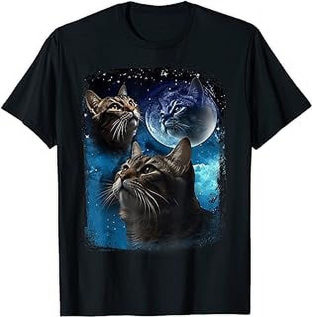 Cats Howl at Moon Funny Vintage Three Cat Howling wolf meme T-Shirt ...