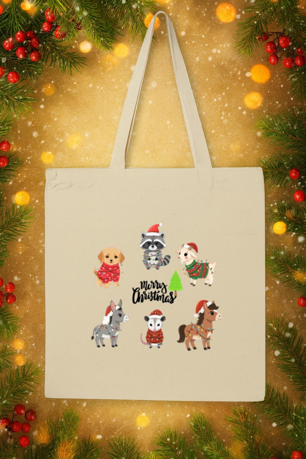 Cats In Lights Reindeer Gingerbread Cookies Art Tote Bag - Walmart.com