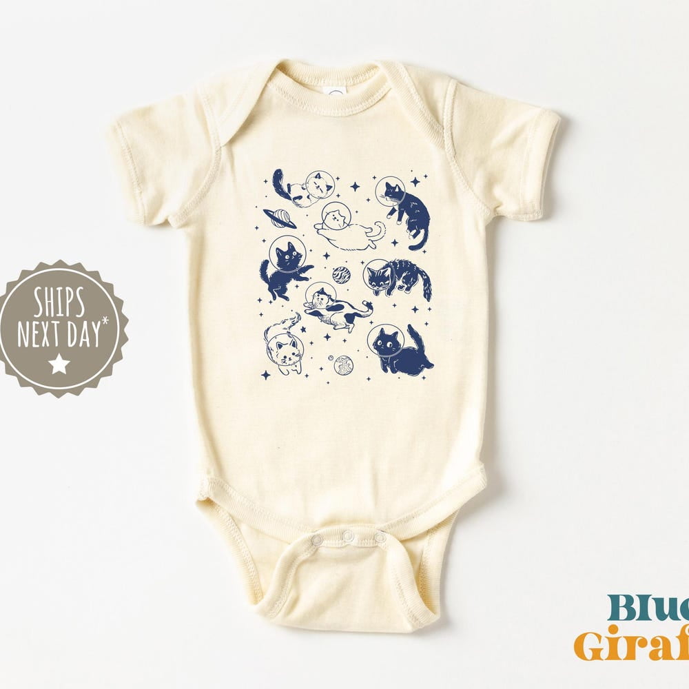 Cats In Space Silly Baby Onesie - Funny Cat Lover Baby Bodysuit - Cute ...