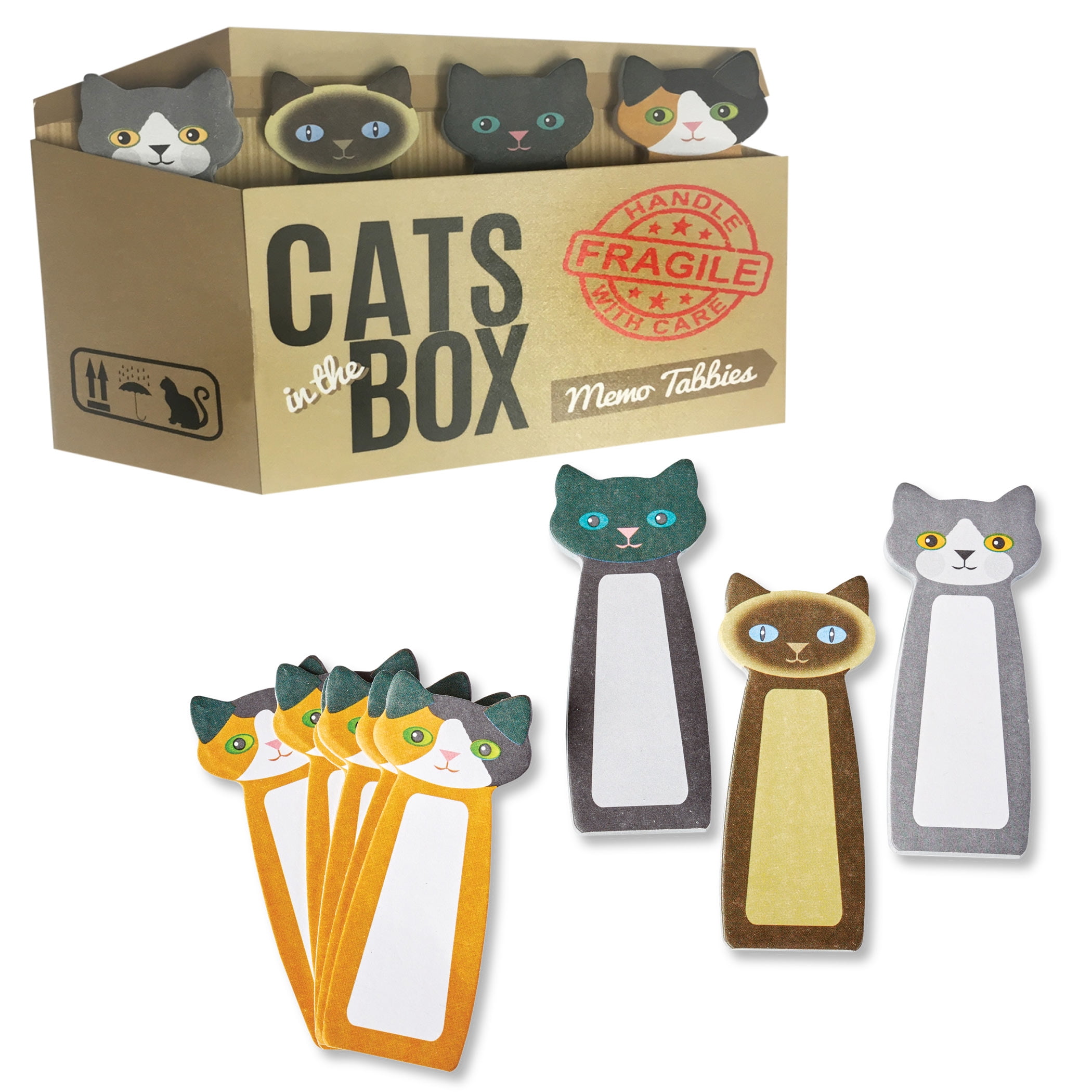 Cats In The Box 4-Design Memo Tabbies - 100 Sticky Tabs - Walmart ...