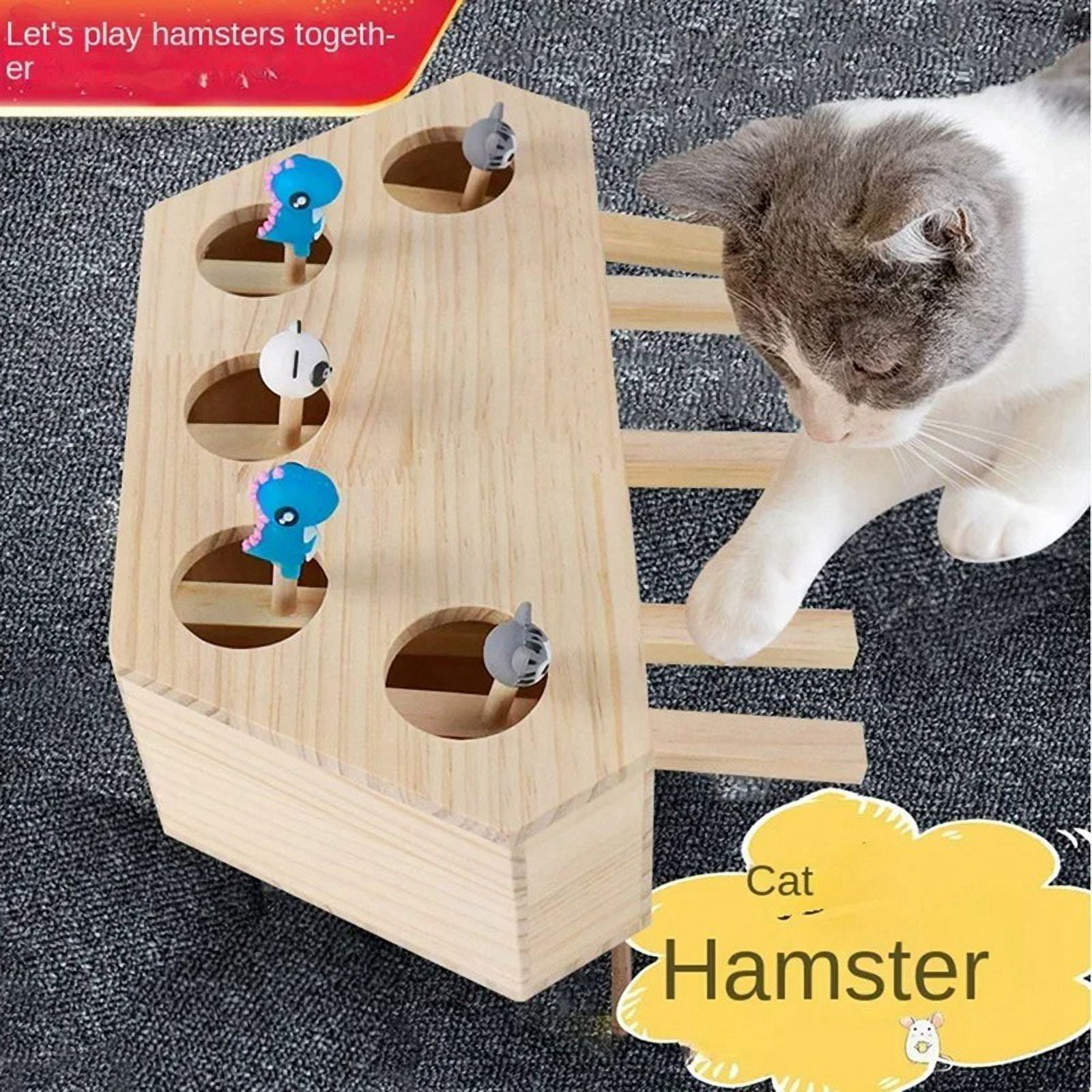 Cats Interactive Toy Chase Hunt Mouse with Scratcher Funny Cat Stick ...