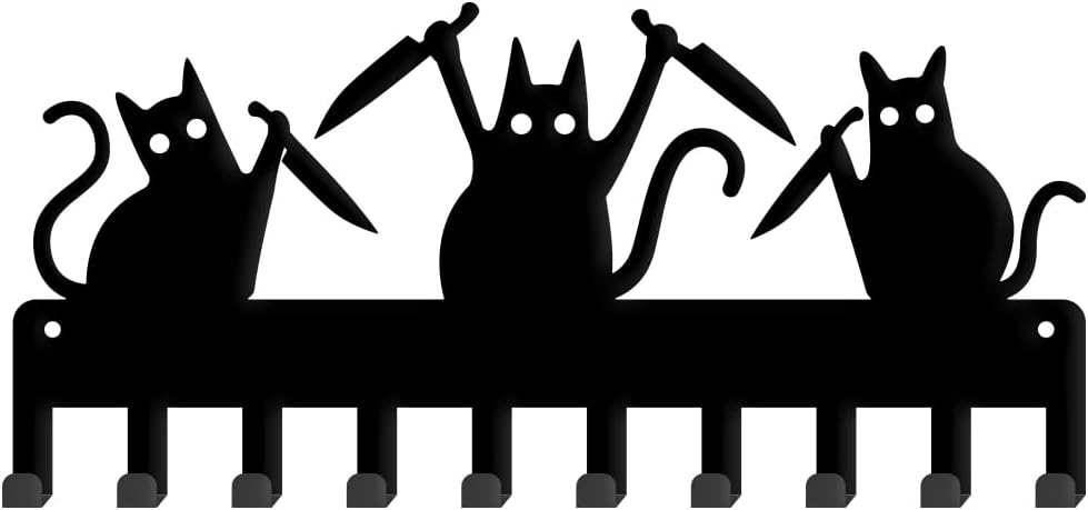 Cats Key Holder with 10-Hooks Key Hooks Cat Hooks Decor Key Rack Funny ...