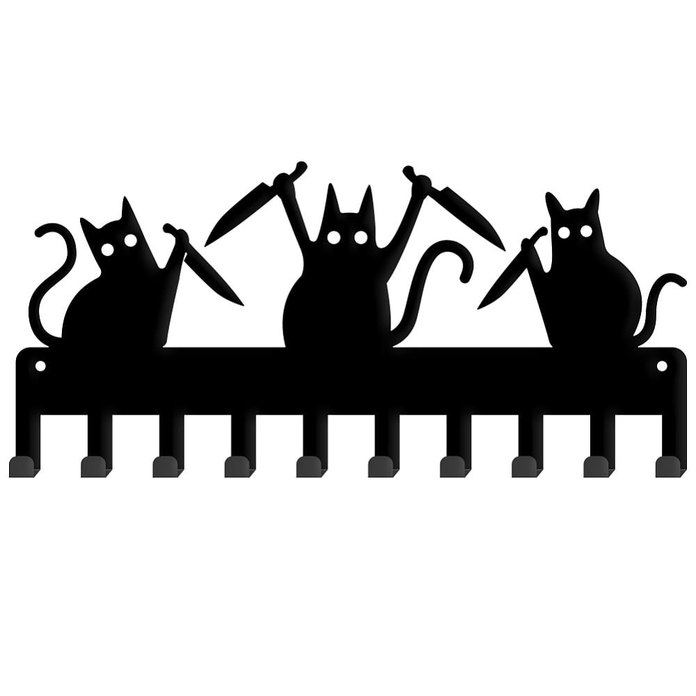 Cats Key Holder with 10-Hooks Key Hooks Cat Hooks Decor Key Rack Funny ...