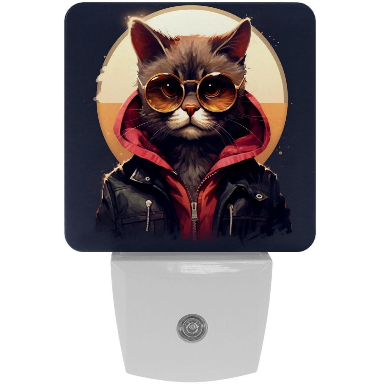 Cats LED Square Night Light - Energy Efficient Plug-in Nightlight with ...