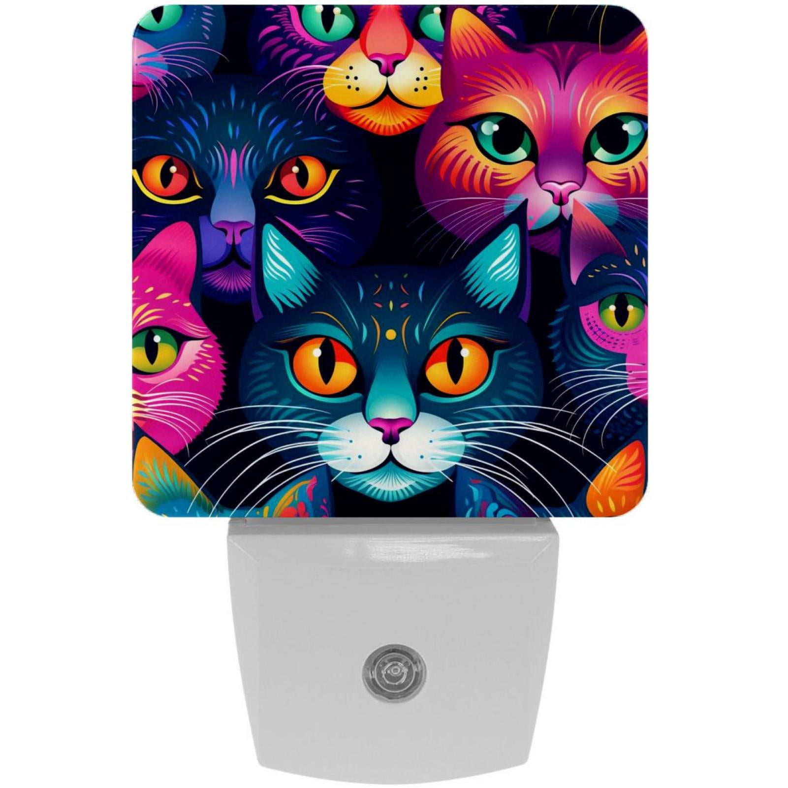 Cats LED Square Night Lights - Bedside Lighting Solution for a Soothing ...
