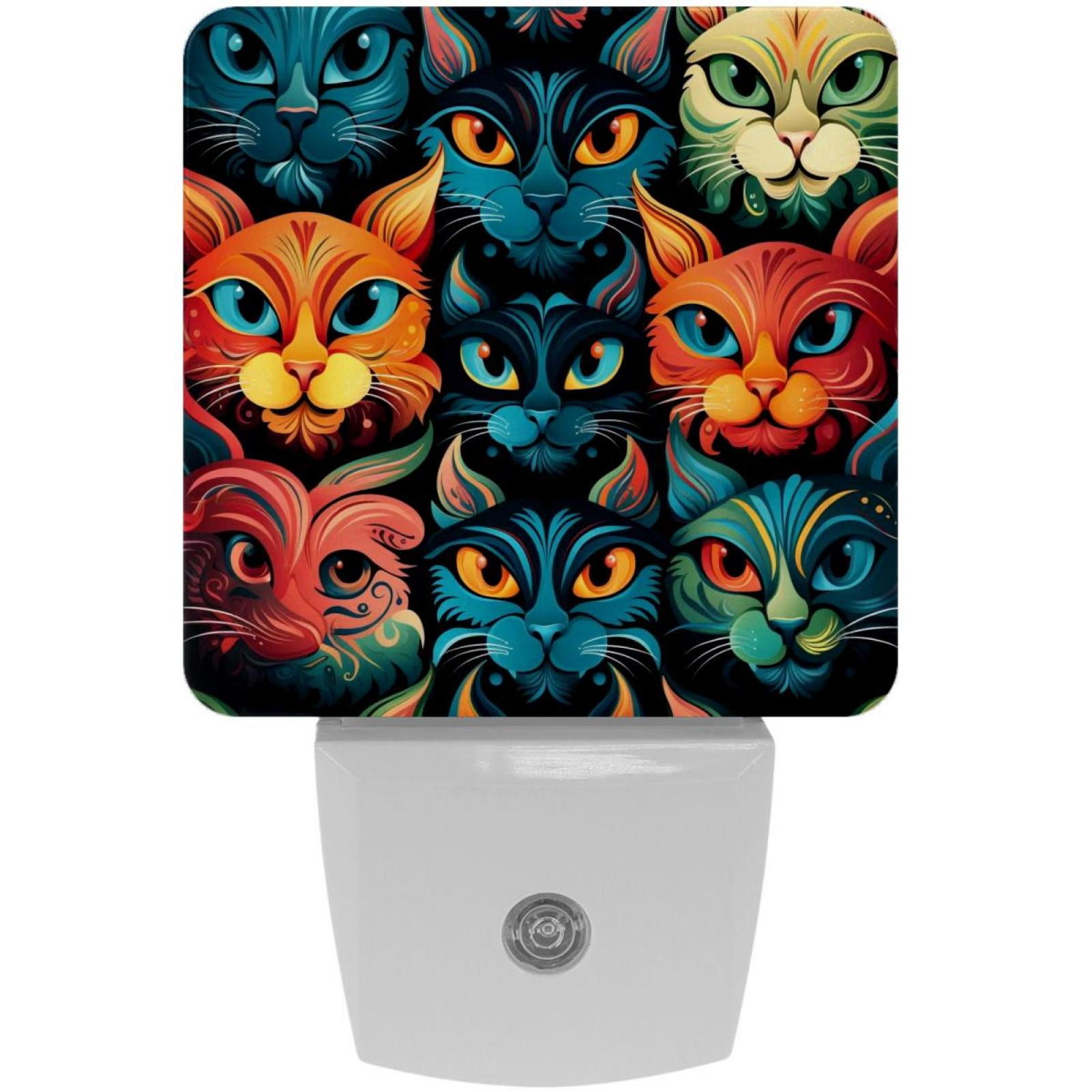 Cats LED Square Night Lights - Bedside Lighting Solution for a Soothing ...