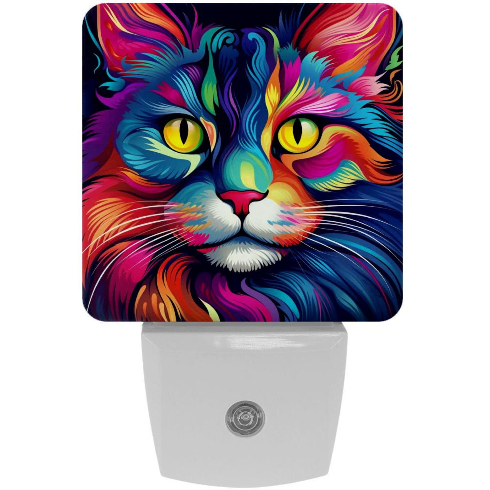 Cats LED Square Night Lights - Bright and Compact Bedroom or Bathroom ...