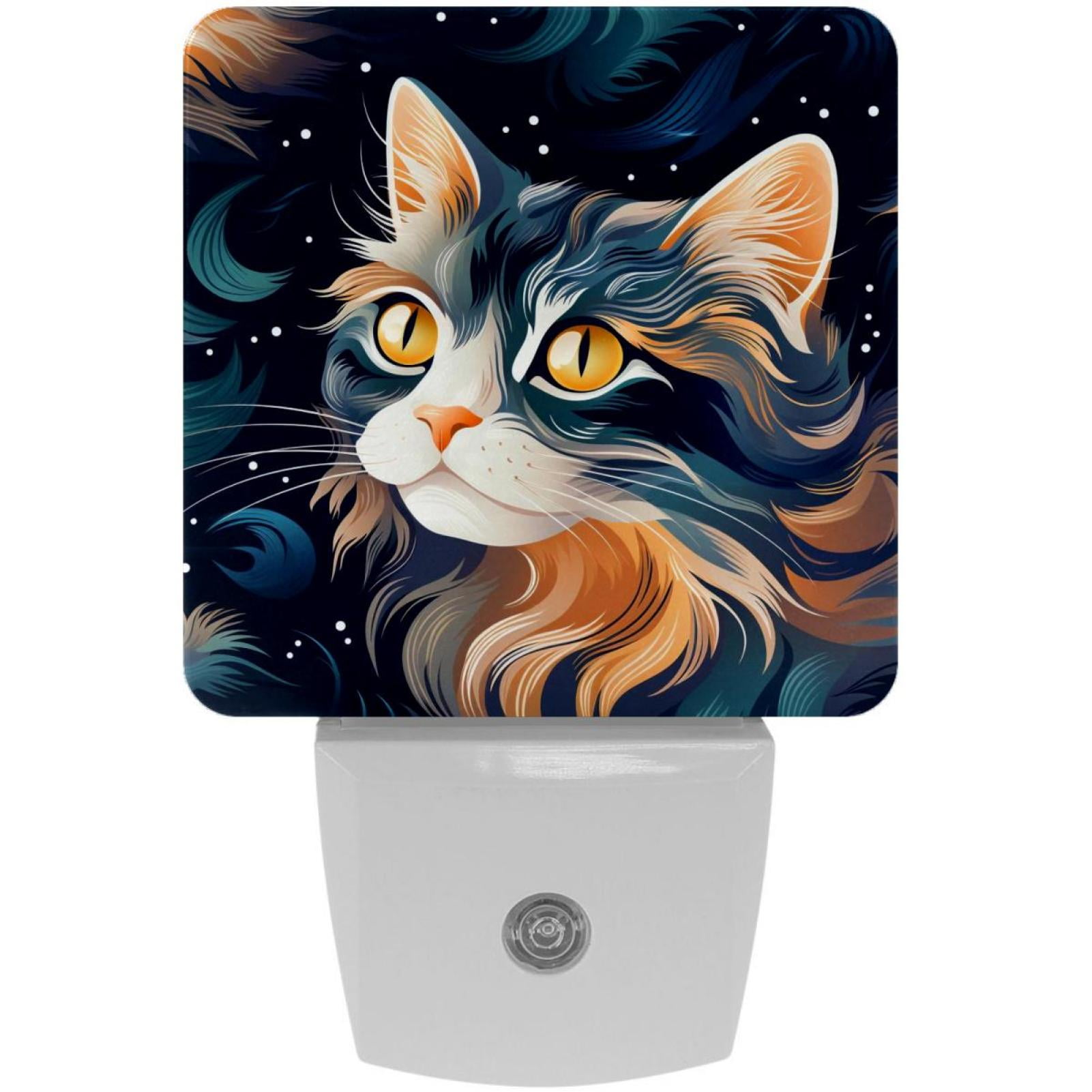 Cats LED Square Night Lights - Bright and Compact Bedroom or Bathroom ...