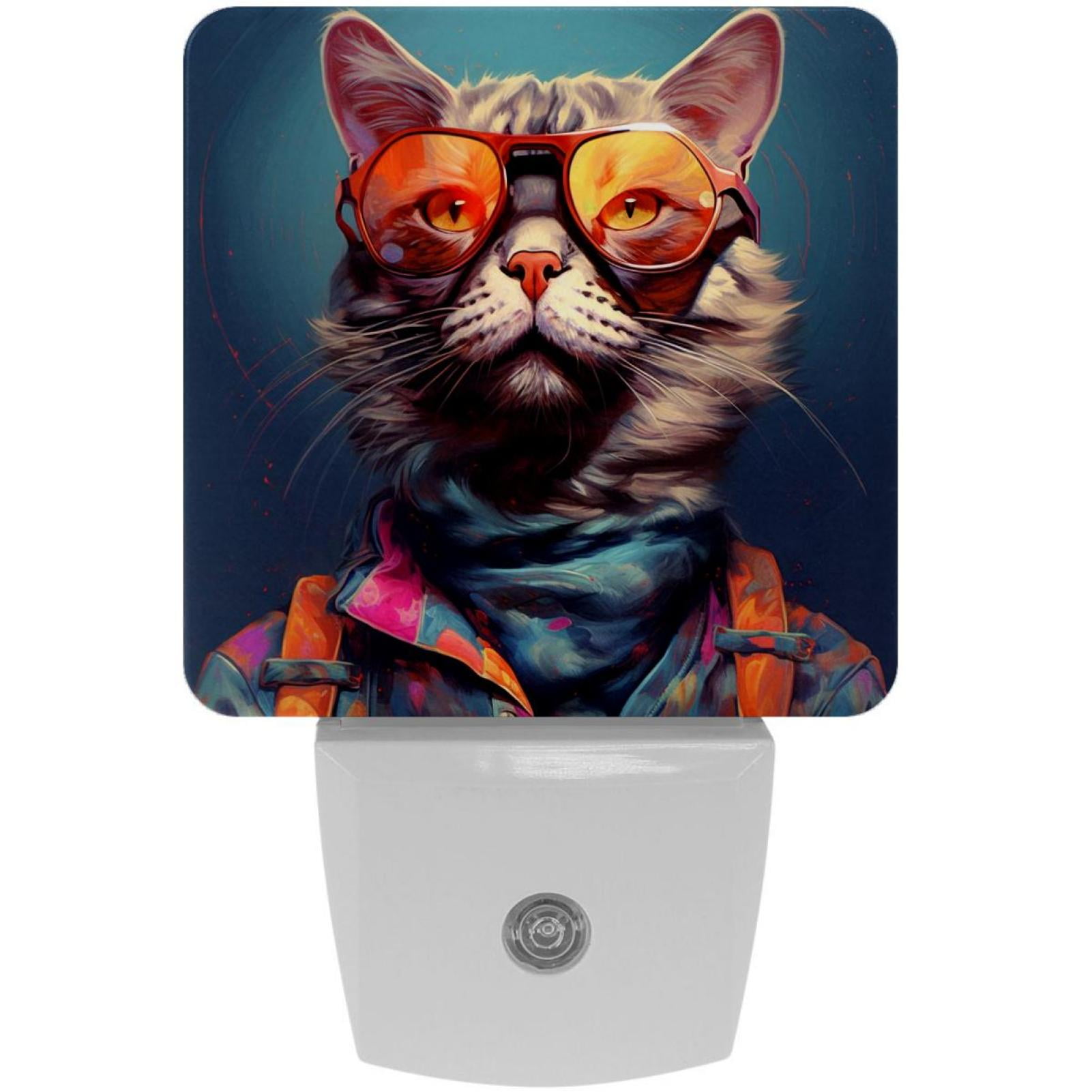 Cats LED Square Night Lights - Energy Efficient Plug-in Wall Lamp with ...