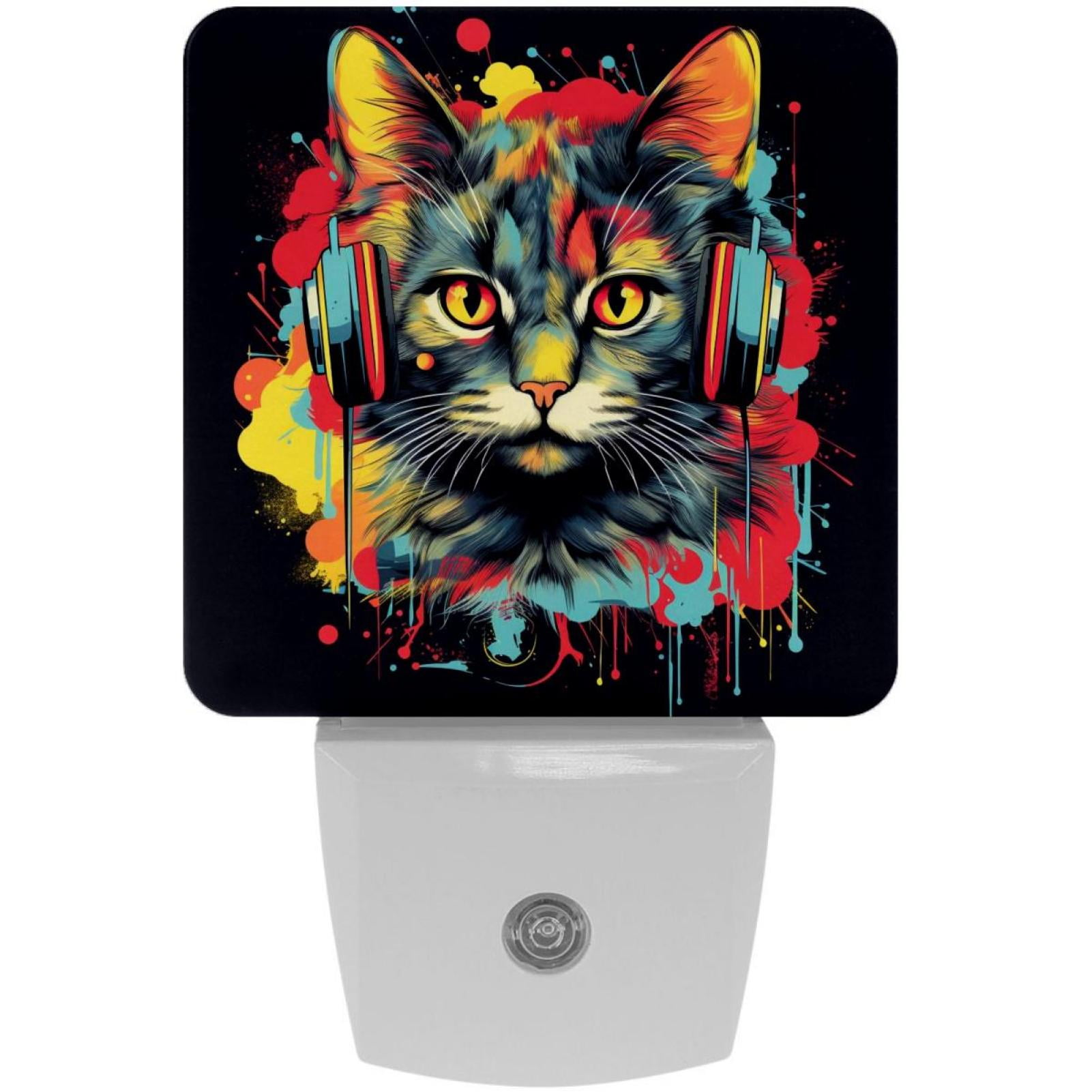 Cats LED Square Night Lights - Modern Design, Energy Efficient Indoor ...