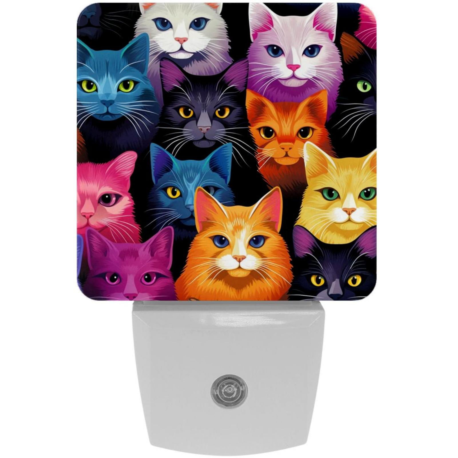 Cats LED Square Night Lights- Modern and Energy Efficient Bedside Lamps ...