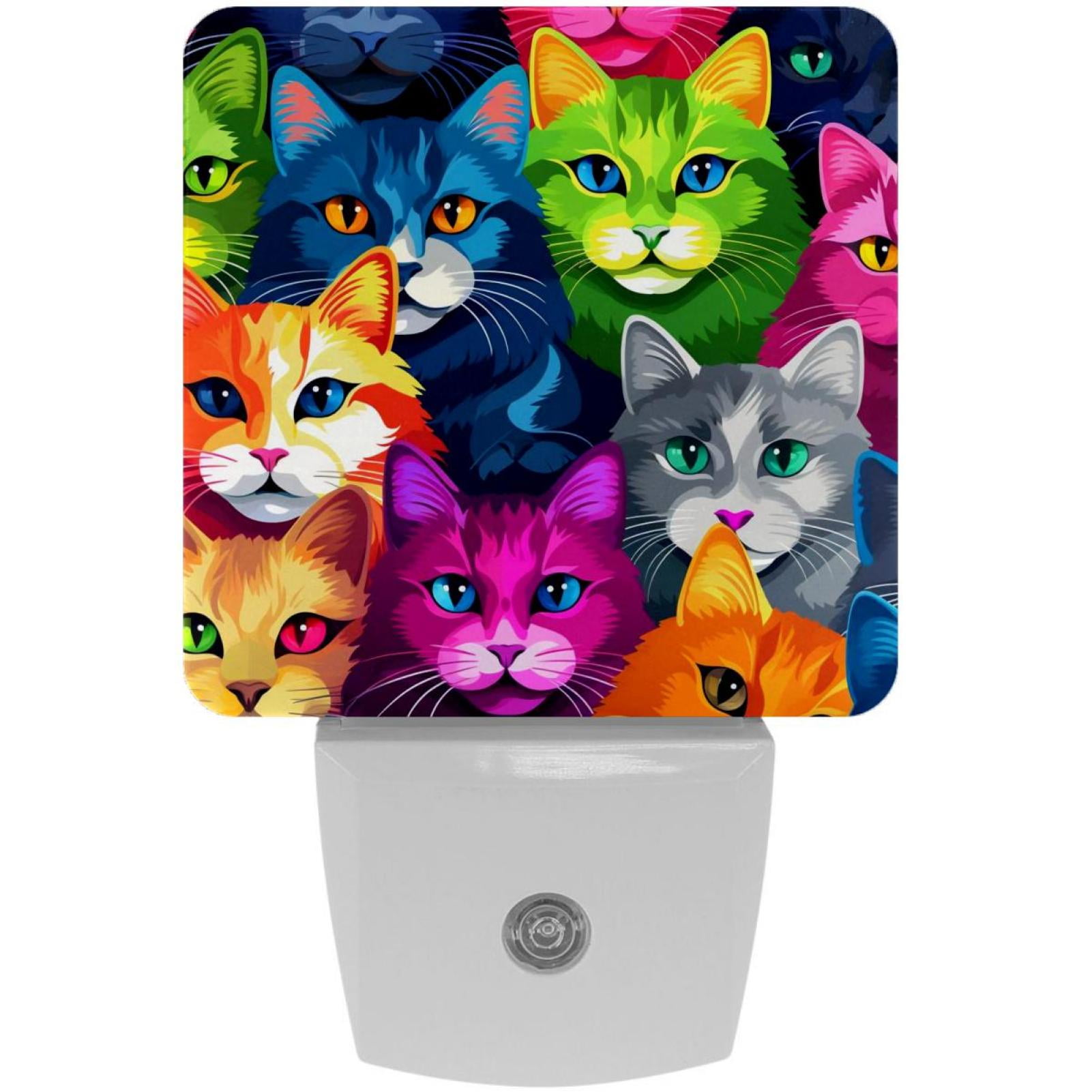 Cats LED Square Night Lights- Modern and Energy Efficient Bedside Lamps ...