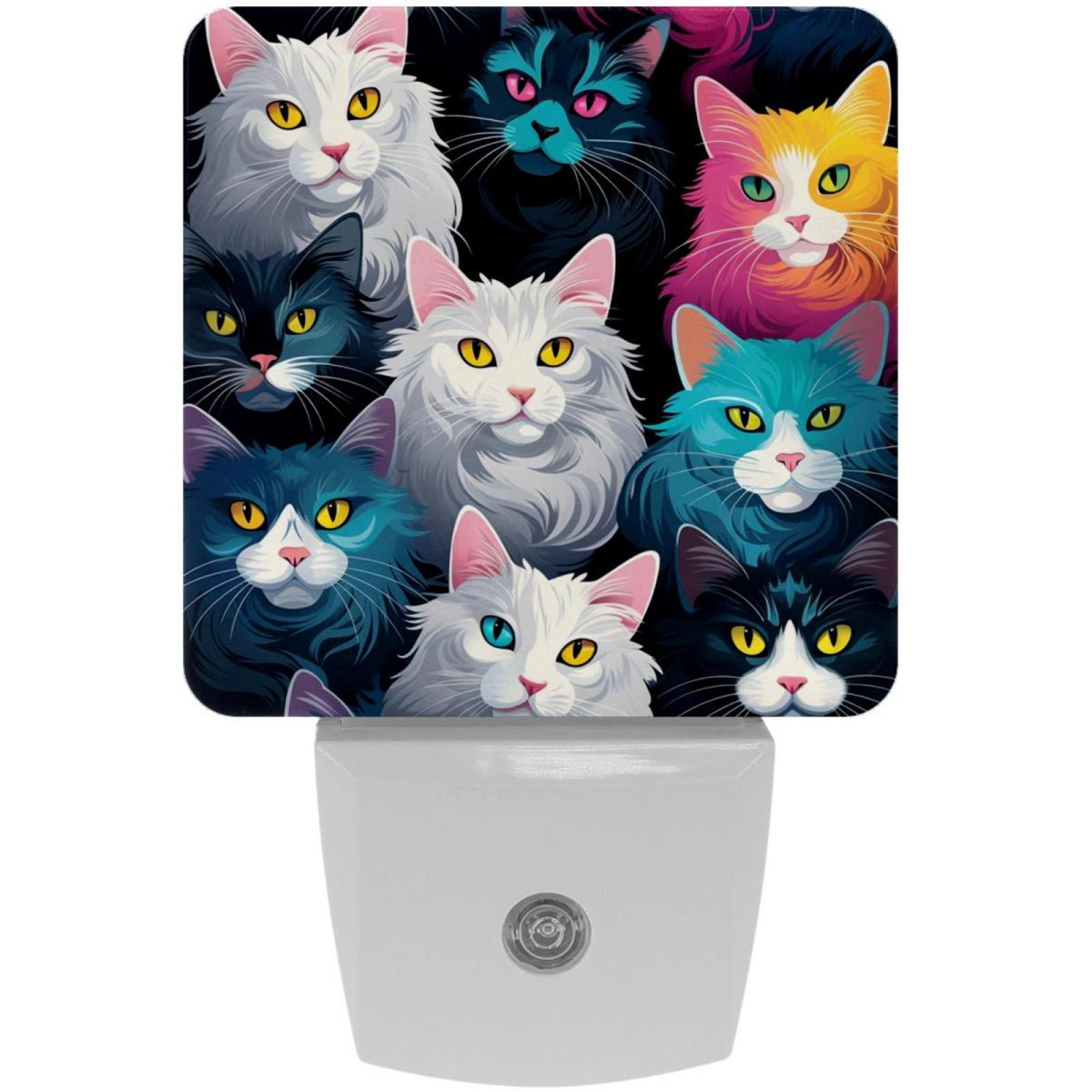 Cats LED Square Night Lights - Stylish and Convenient Illumination for ...