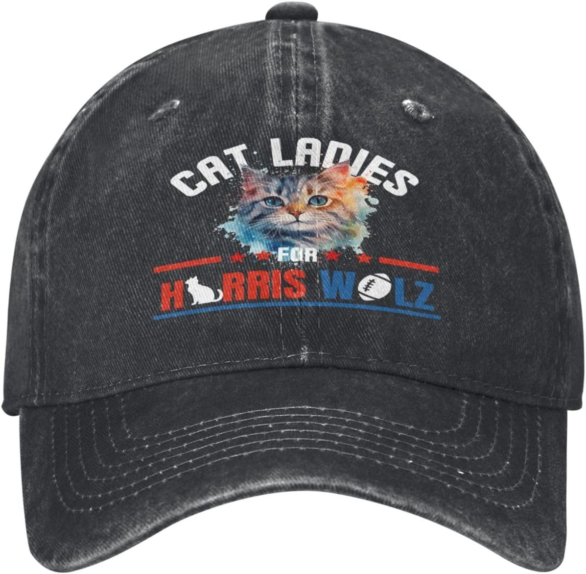 Cats Ladies for Kamala Harris Walz Waltz Funny Cat hat Hat Classic ...