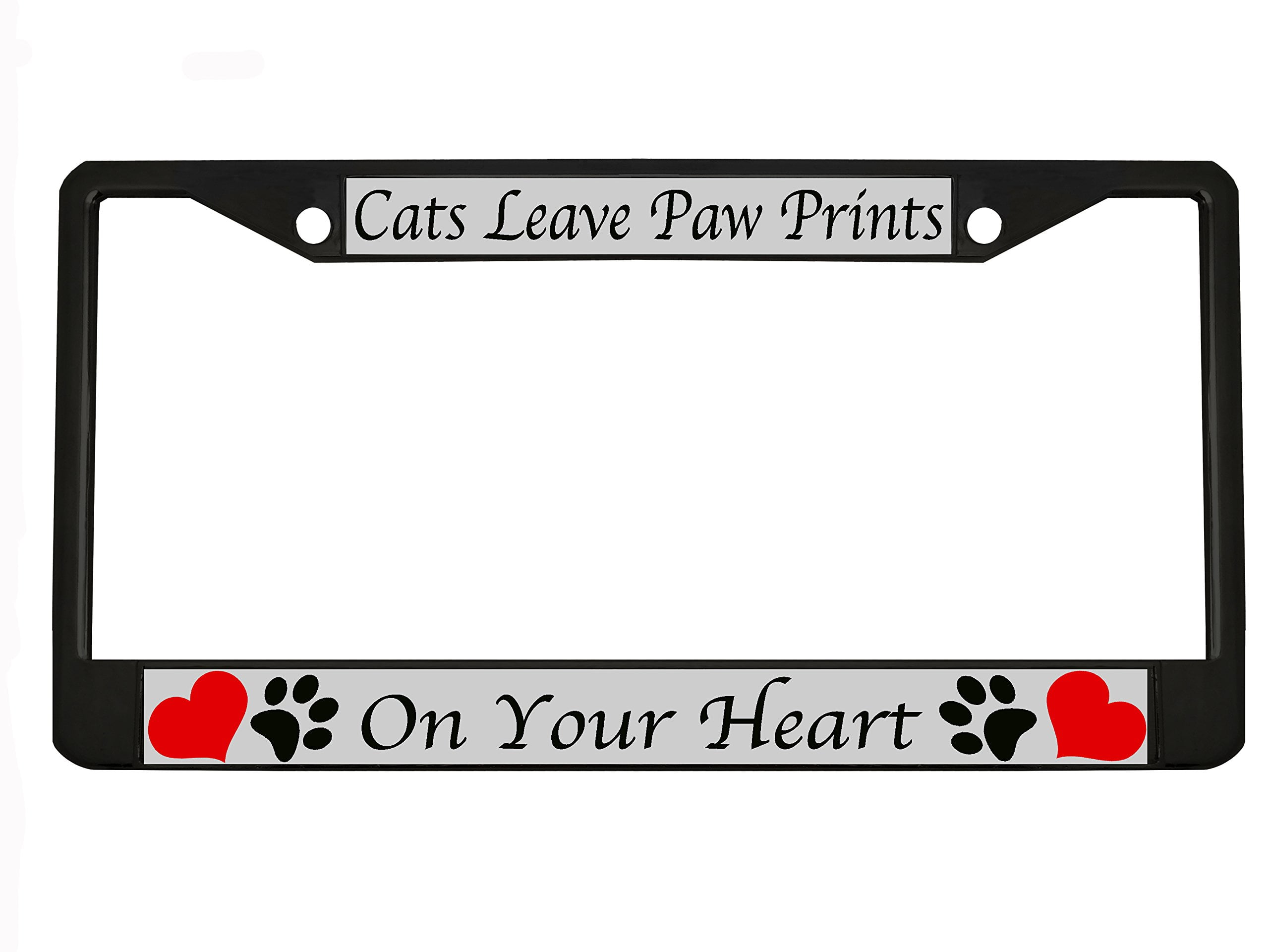 Cats Leave Paw Prints On Your Heart Cat Lover Metal Auto License Plate ...