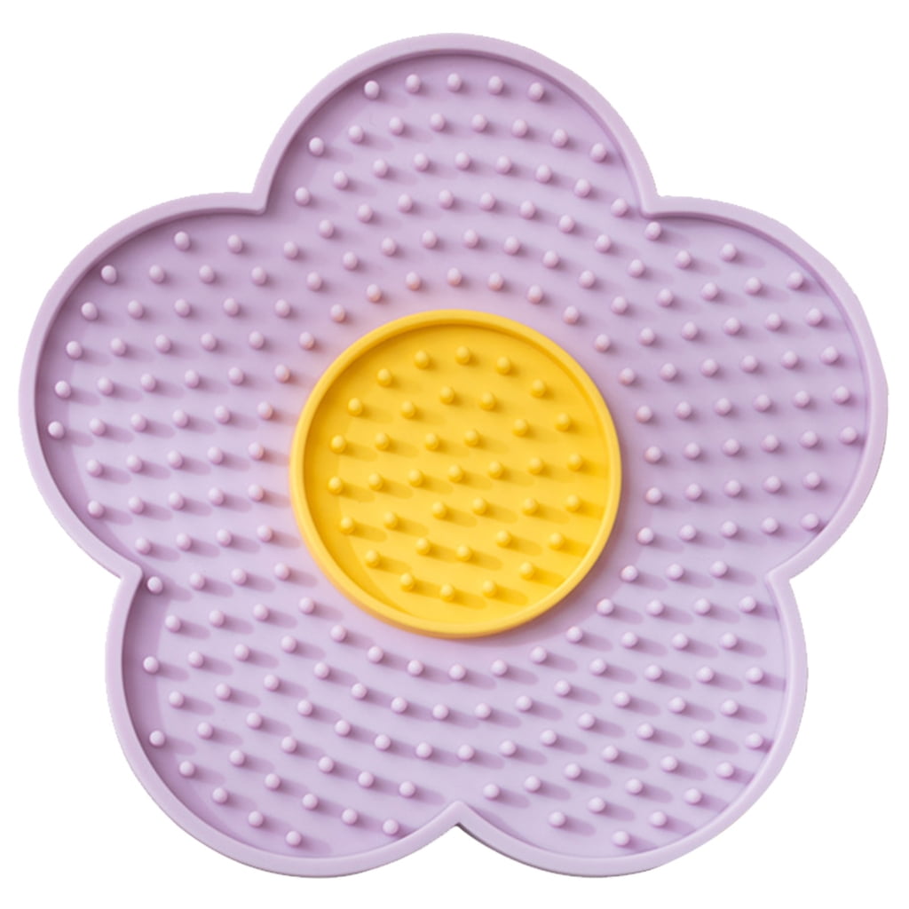 Cats Lick Pad With Suctions Cup Slow Feeders Licking Mat Flower Shape ...