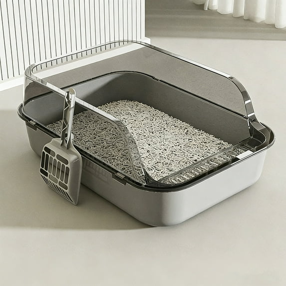 Cats Litter Pan Oversized High Fence Semi-Closed Litter Pan Thickened ...