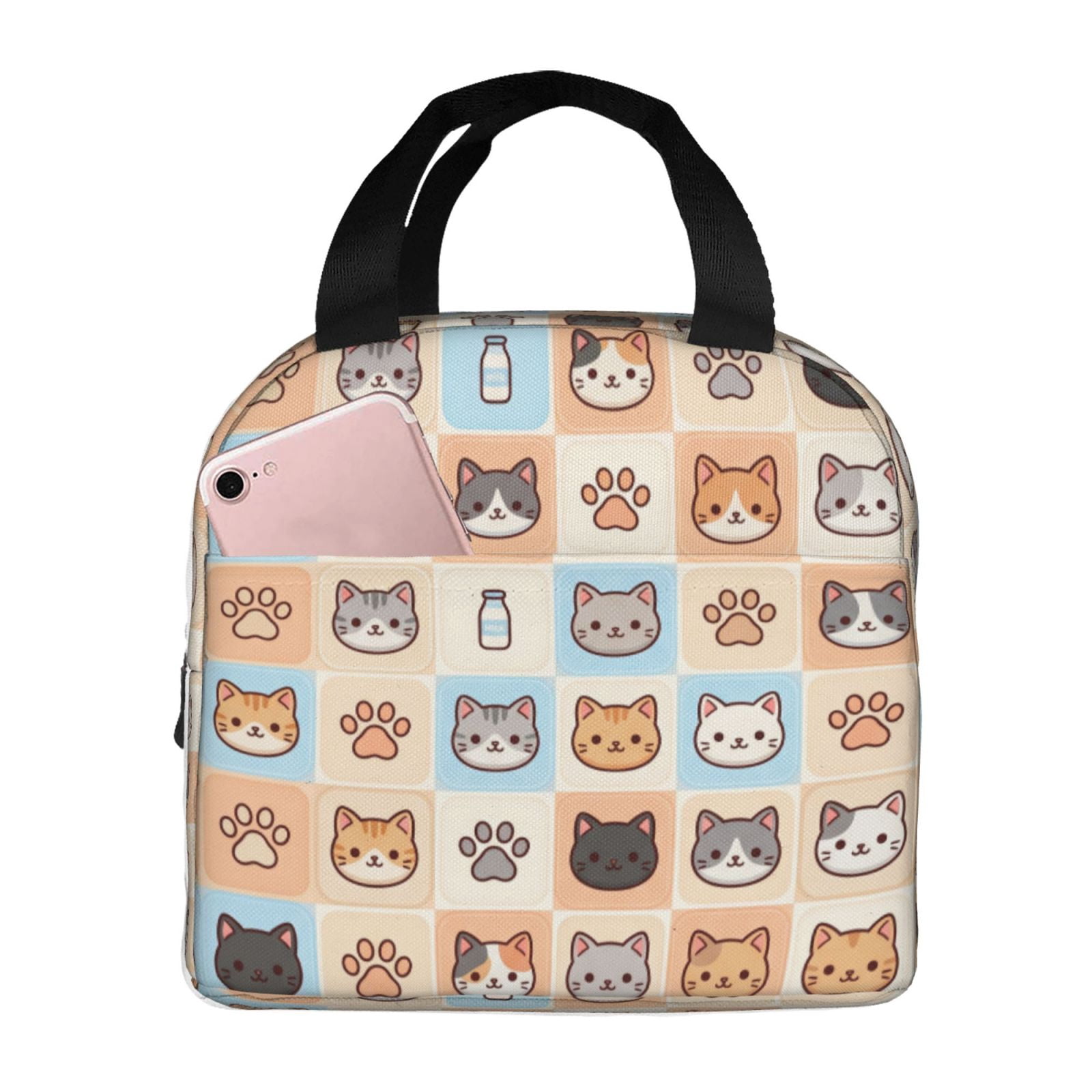 Cats Lunch Bag For Women, Insulated Reusable Lunch Tote Bag, Large ...