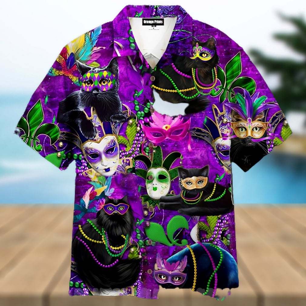 Cats Mardi Gras Carnival HL1536 All Over Print Hawaiian Shirt - Walmart.com