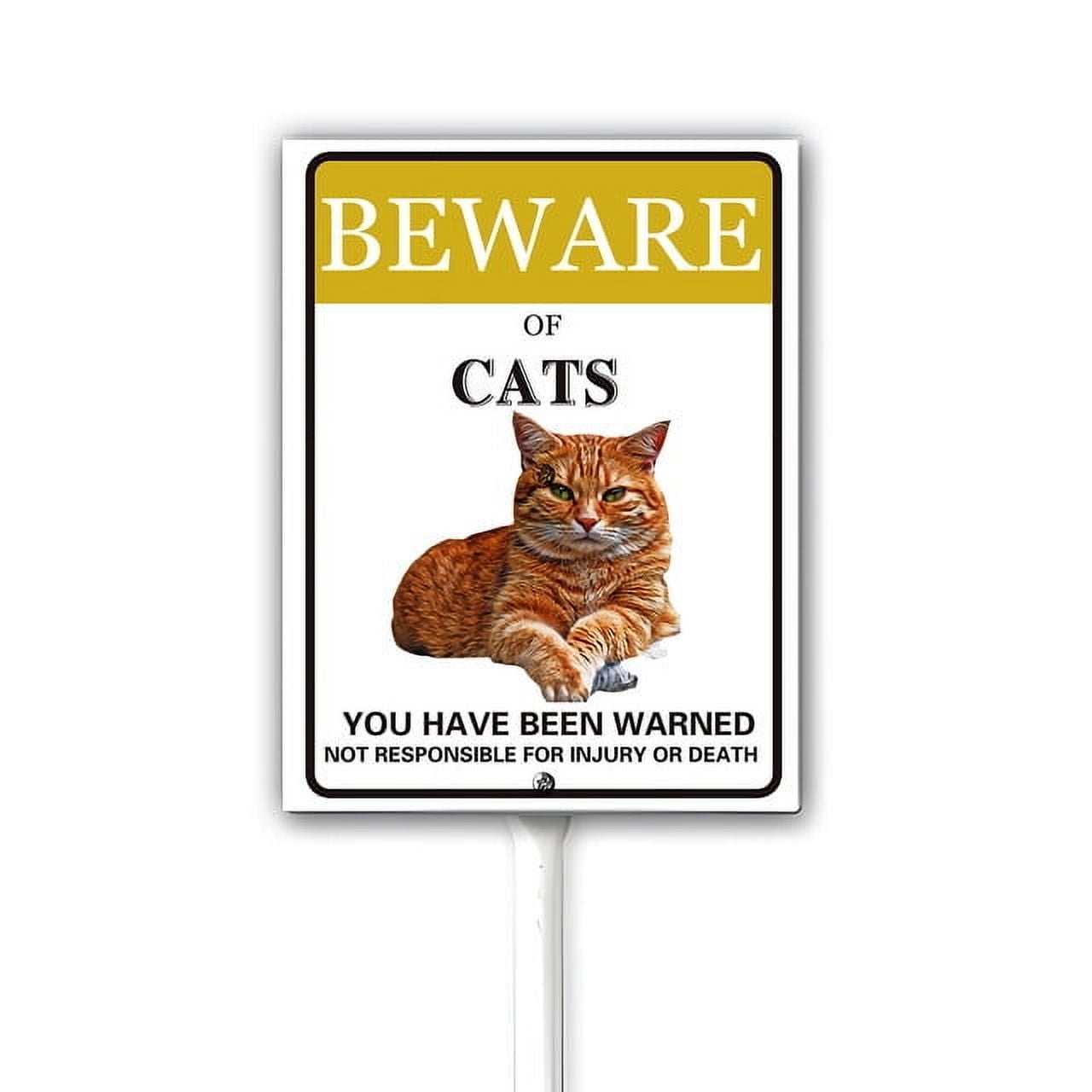 Cats Metal Yard Sign Beware of Cats Aluminum Sign Funny Beware Animal ...