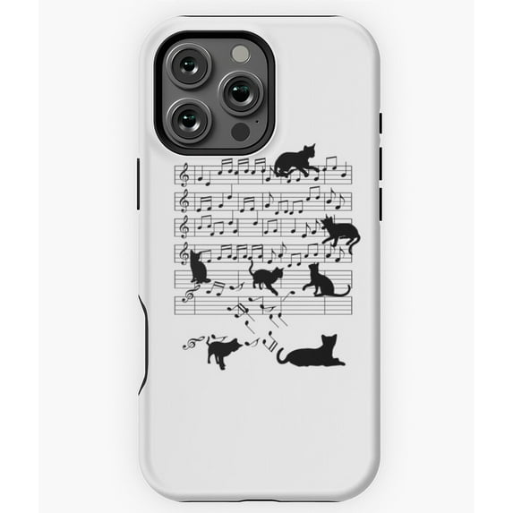 Cats Musical Note Clef Musician Phone Case for iPhone 16 15 14 13 12 11 ...