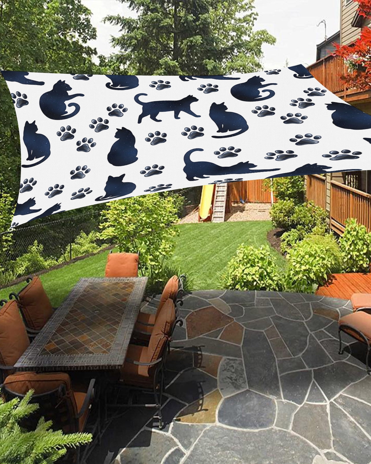 Cats Navy Claws Sun Shade Sail 12'X16' White Background Abstract Animal ...