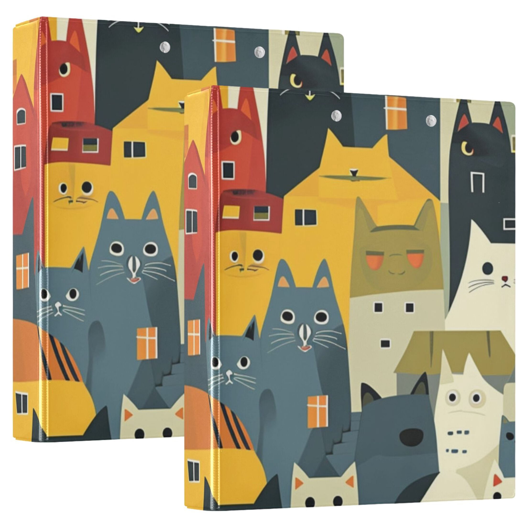 Cats Or Houses 3 Ring Binders 1.5 inch Hardcover File Folders with ...
