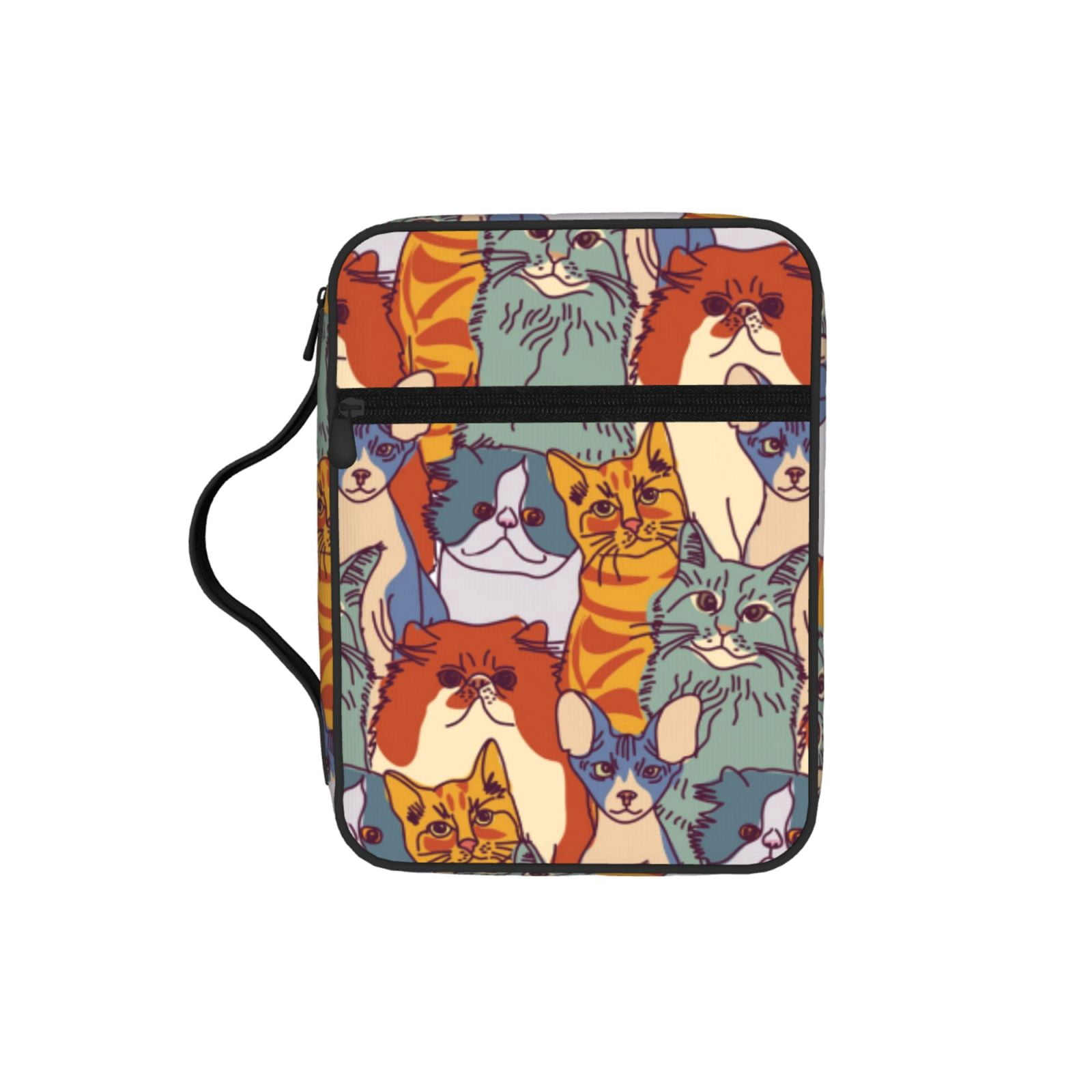 Cats Pets Cute Bible Storage Bag Case with Padded Handle Zipper Closure ...