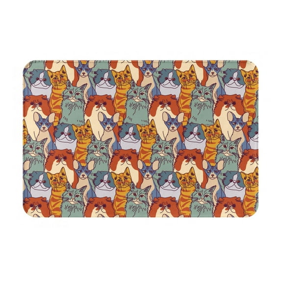 Cats Pets Cute Doormat Non Slip Front Door Bathroom Bath Mats Entryway ...