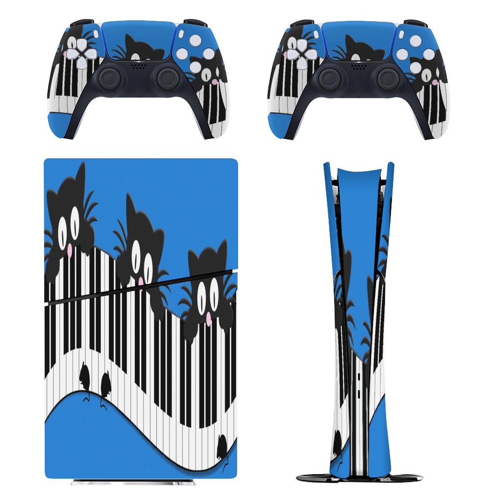 Cats Piano PS5/PS5 Slim Digital Disc Skin Sticker For Console And ...