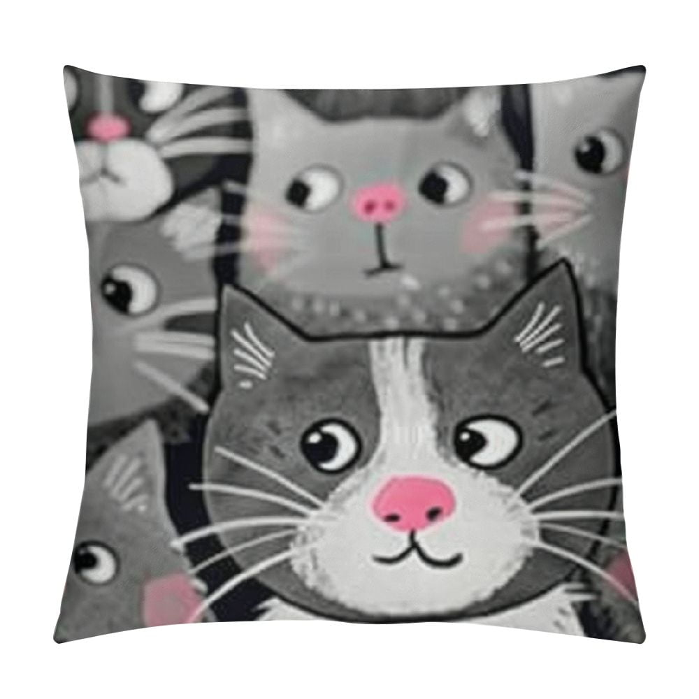 Cats Pillow Case Cute Cartoon Kittens Home Decor Cushion Covers for ...
