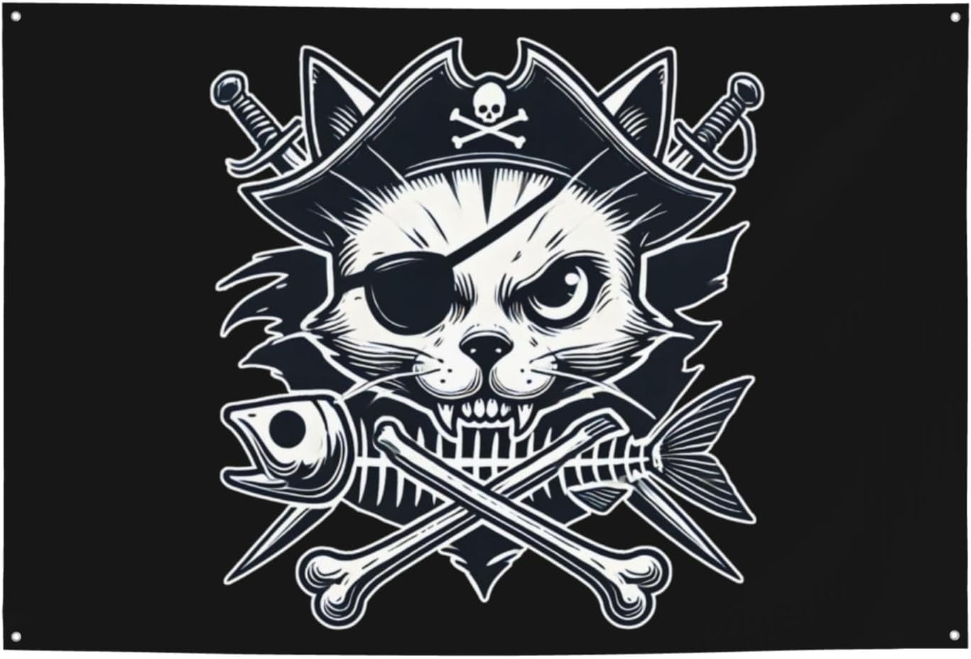 Cats Pirate Flags 4x6 Ft Pirate Cats for Home Outdoor Indoor Garden ...