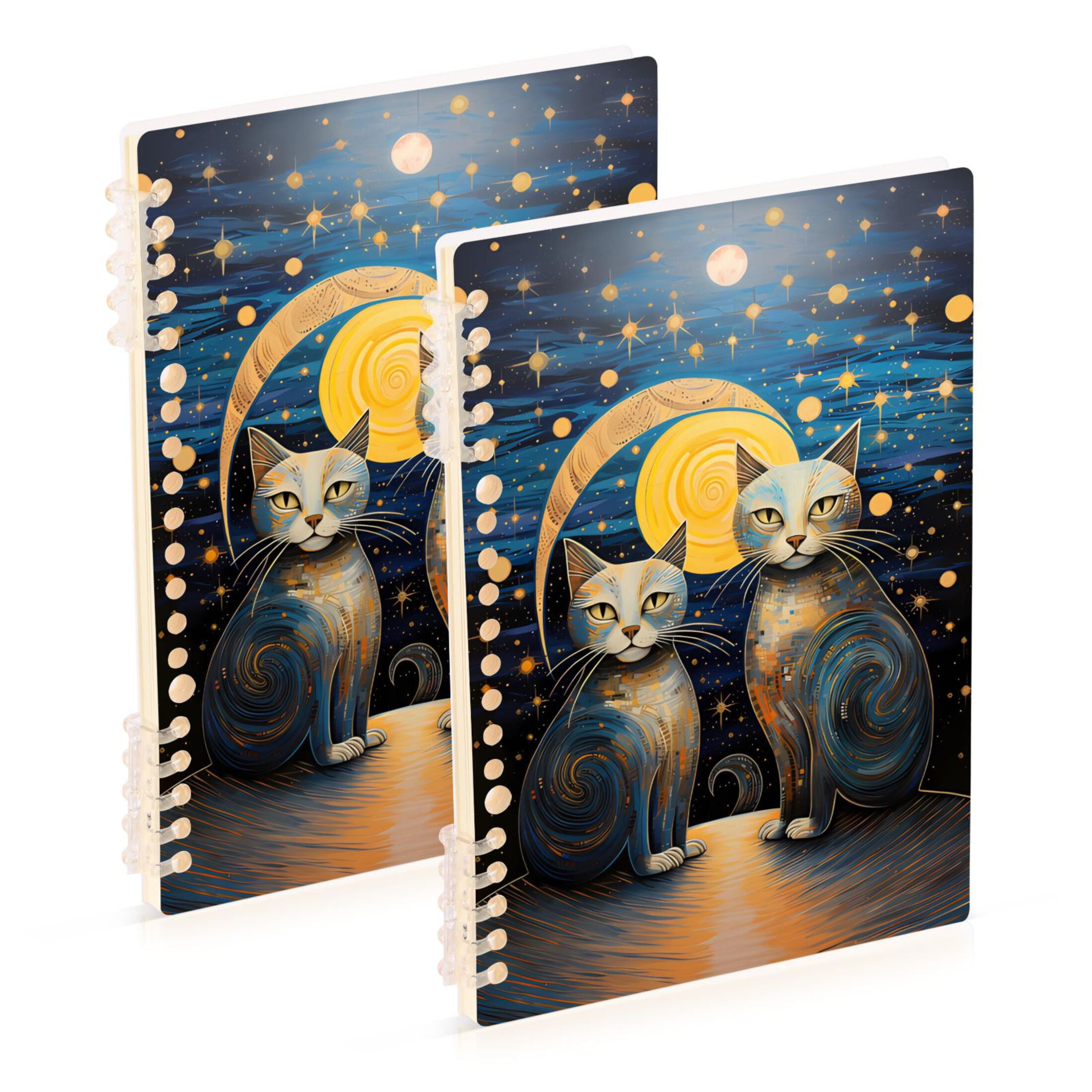 Cats Planet Spots Starry Sky Ring Binder Notebook Journey Note Diary ...