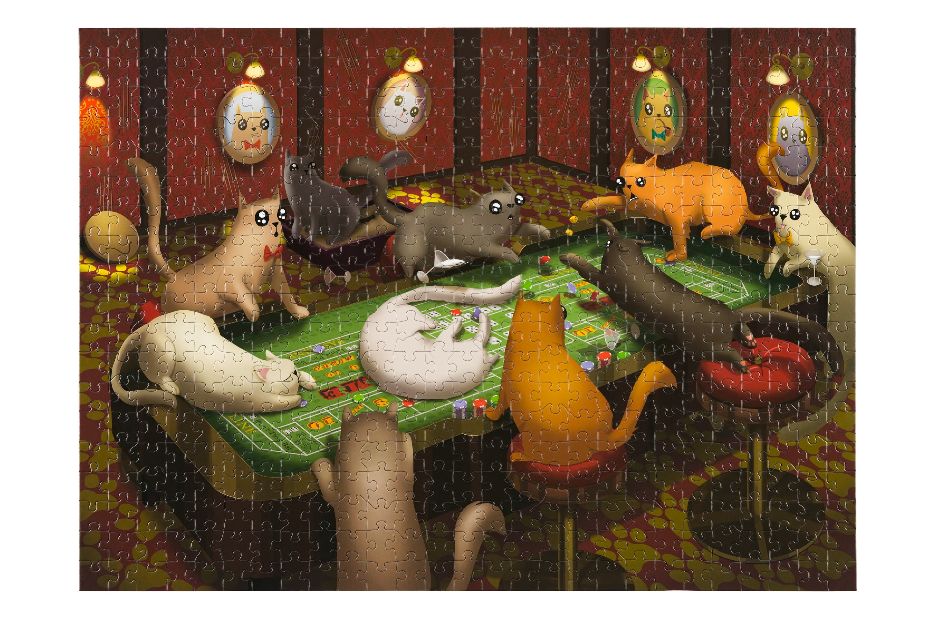 Cats Playing Craps 500 Piece Puzzle by Exploding Kittens - Walmart.com