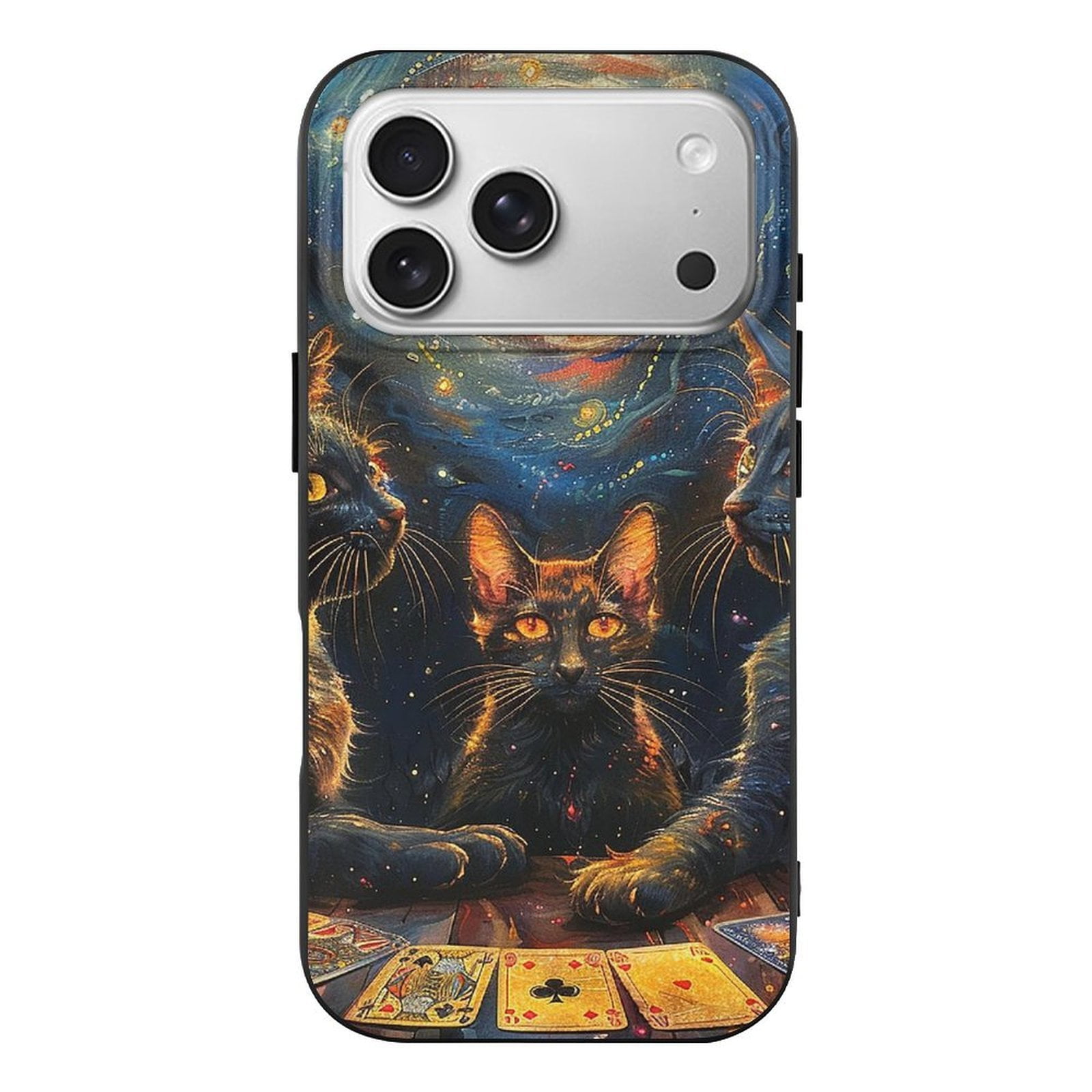 Cats Playing Poker Cards Psychedelic Art Phone Case Compatible with ...
