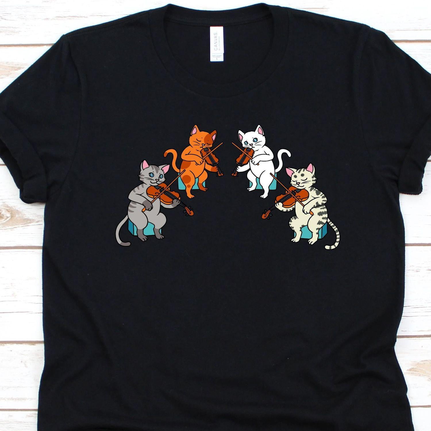 Cats Playing Violin Shirt, Cute Cat Design, Fiddle Graphic, Instrument ...