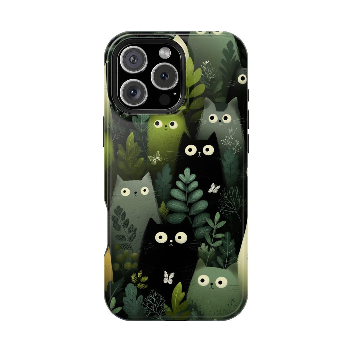 Cats Playing in Green Forest Colorful Feline Artistic Art Phone Case ...