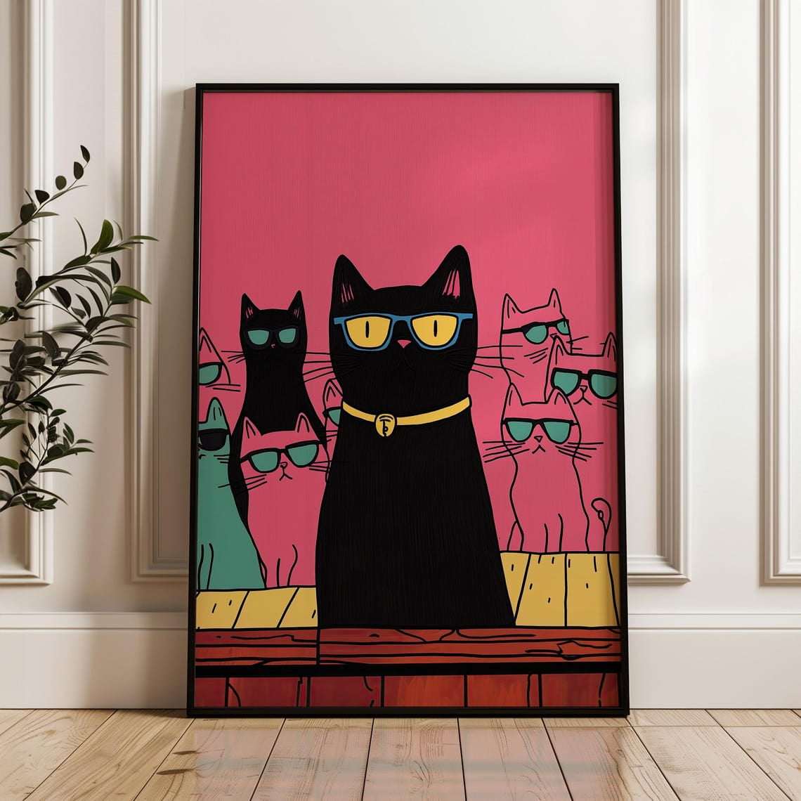 Cats Poster, Comedy Animal Art Print, Idea, Wall Art Decor, Vintage ...
