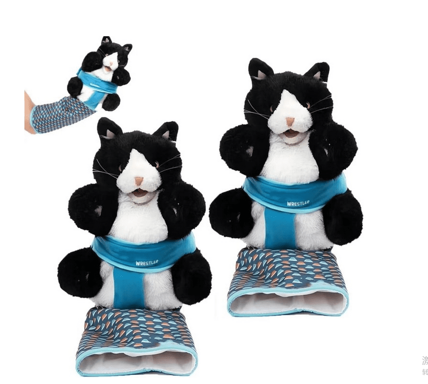 Cats Puppet Wrestler, Cat Wrestling Toy Puppet, Cat Hand Puppet Stuffed ...