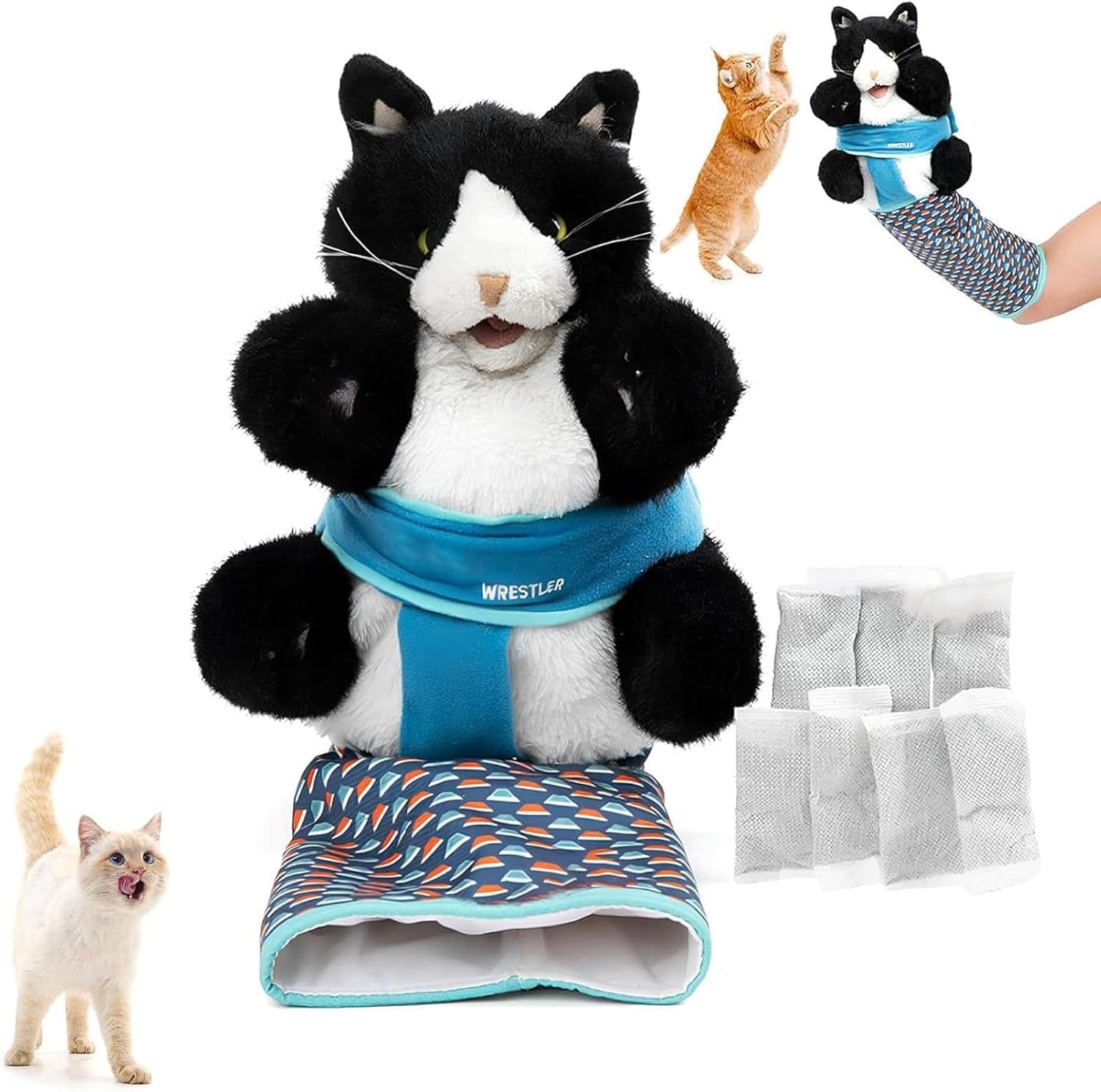 Cats Puppet Wrestler, Cats Hand Puppets Plush Animal Toys, Cat ...